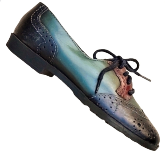 Vintage | Shoes | Vintage Toddler Girl Multicolored Laceup Wingtip ...